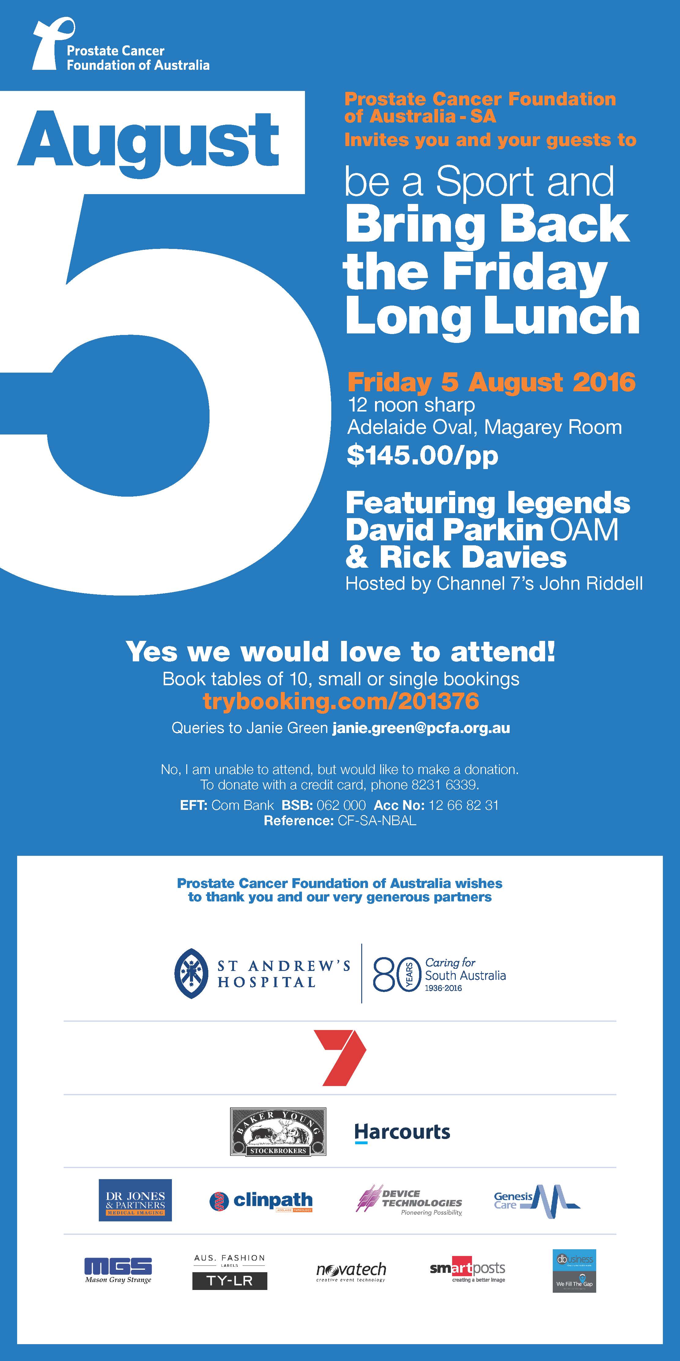 The Friday Long Lunch 2016 | PCFA