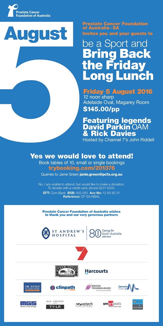 The Friday Long Lunch 2016 | PCFA